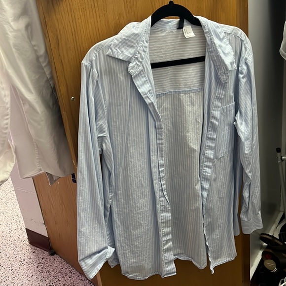 H&M | Tops | Small Button Down Blue And White Hm | Poshmark